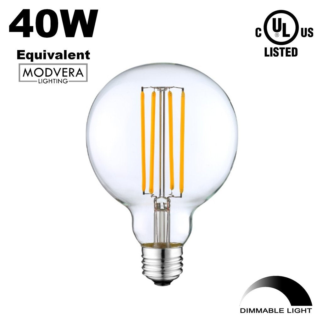 3 Pack - Modvera G25 LED Globe Light Bulb 40 Watt Equivalent Uses Only ...